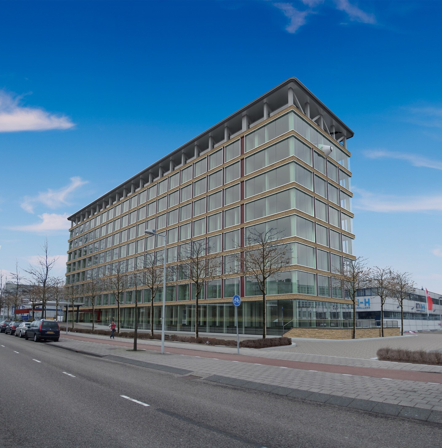 Half vliegtuig bovenop Corendon Hotel Slotervaart | Het Parool
