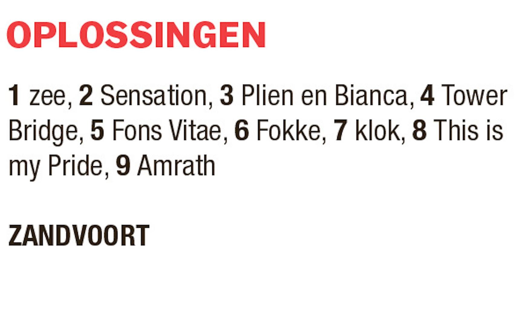 Oplossingen puzzel Het Parool zaterdag 12 augustus | Het Parool