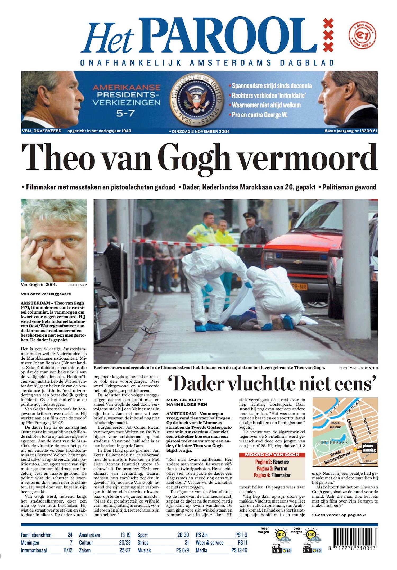 Dit schreef Het Parool na de moord op Theo van Gogh | Het Parool