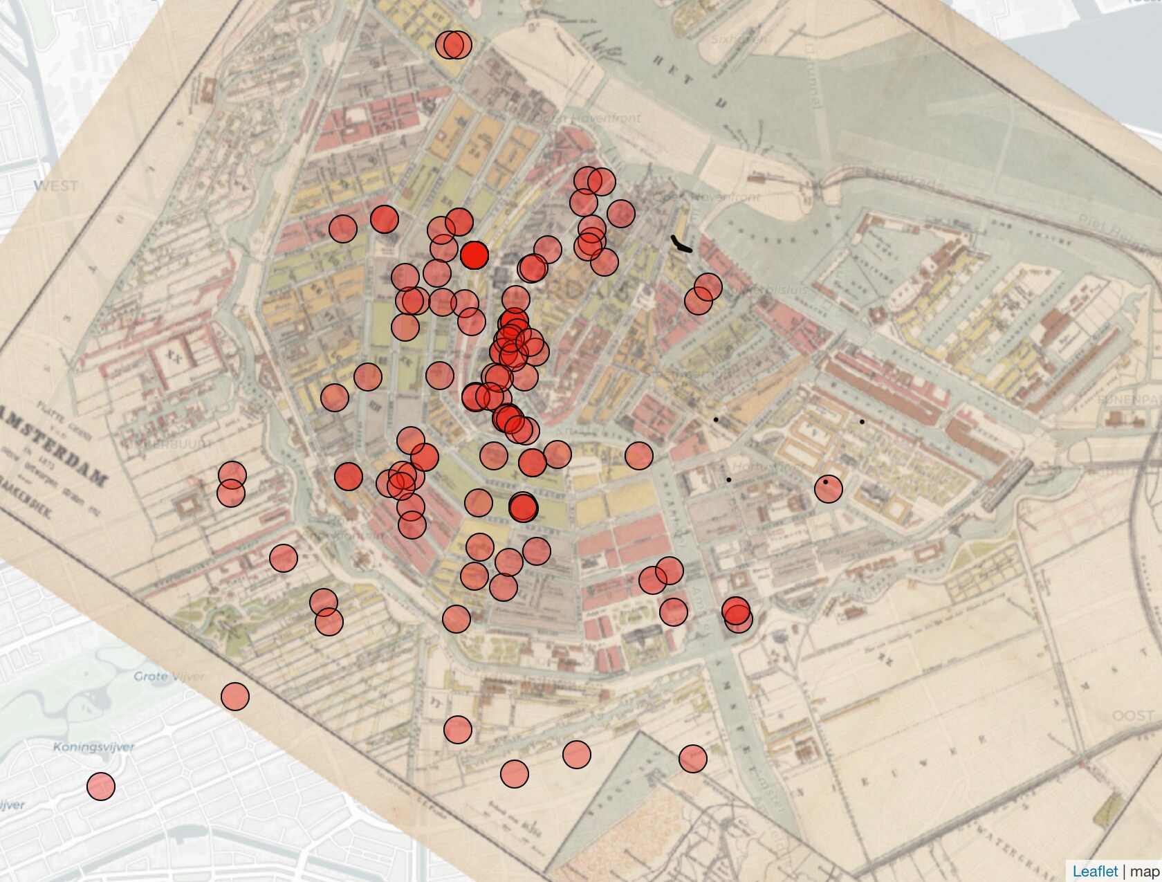 Naar welke kroeg ging de kunstenaar? Bekijk het op de kaart | Het Parool