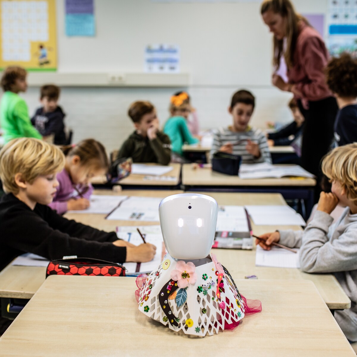 Nier Klaslokaal Tafel Klas School Niemand Klaslokaal Schoolbord Tafel