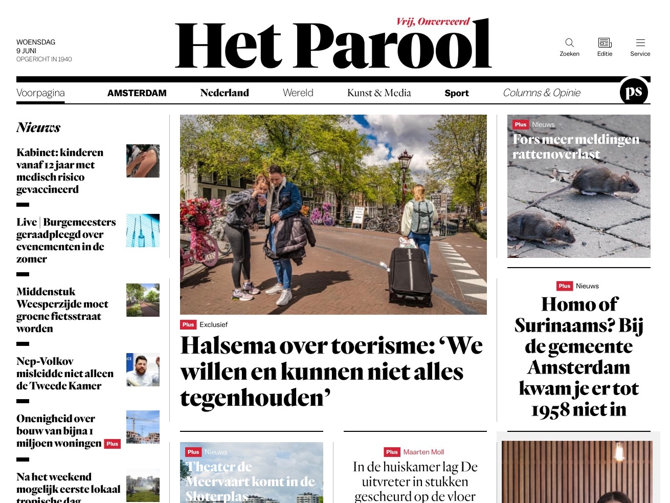 Het Parool zoekt een plaatsvervangend chef digitaal | Het Parool