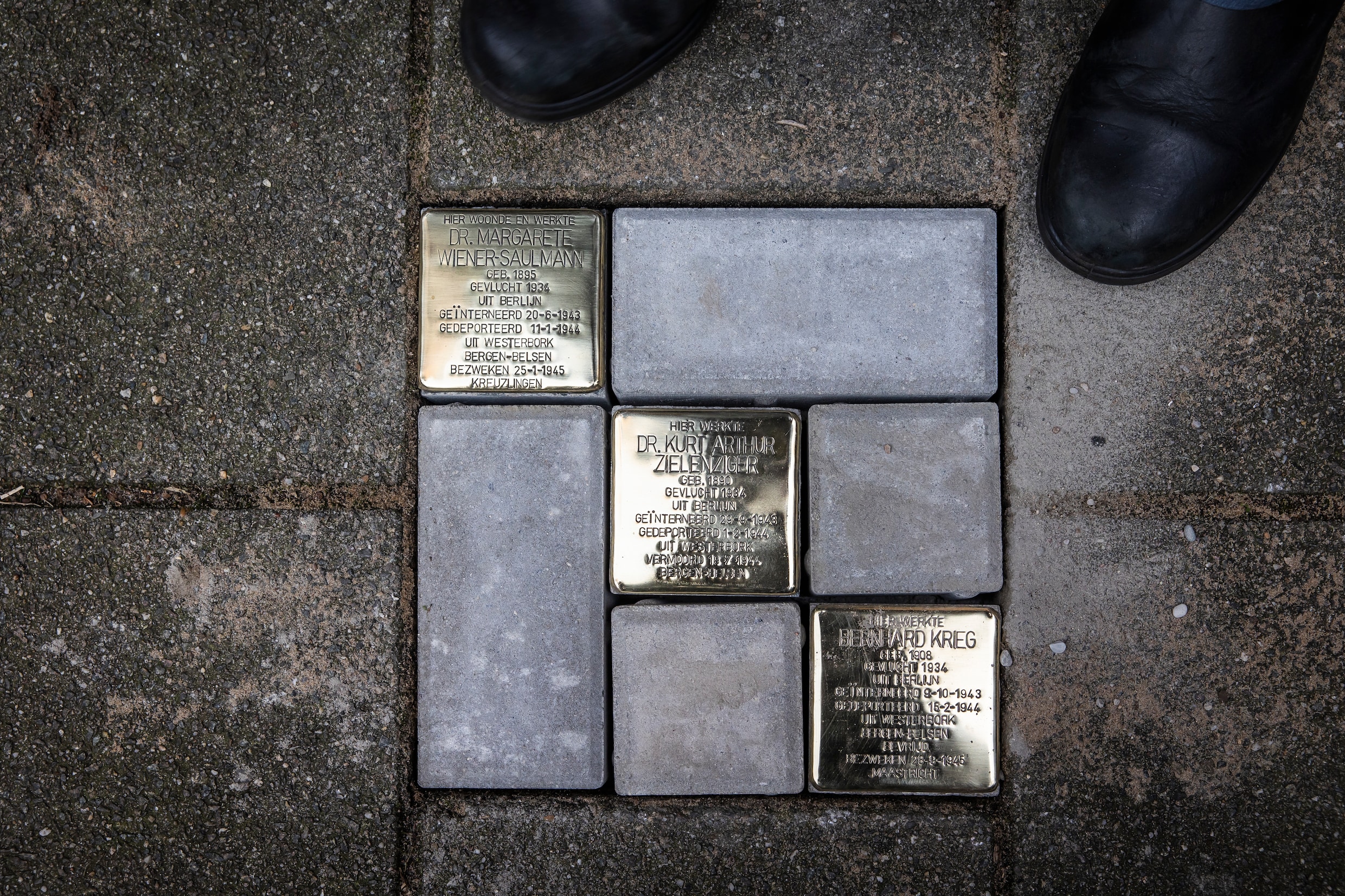 Stolpersteine gelegd voor de deur van voormalige Wiener Holocaust ...