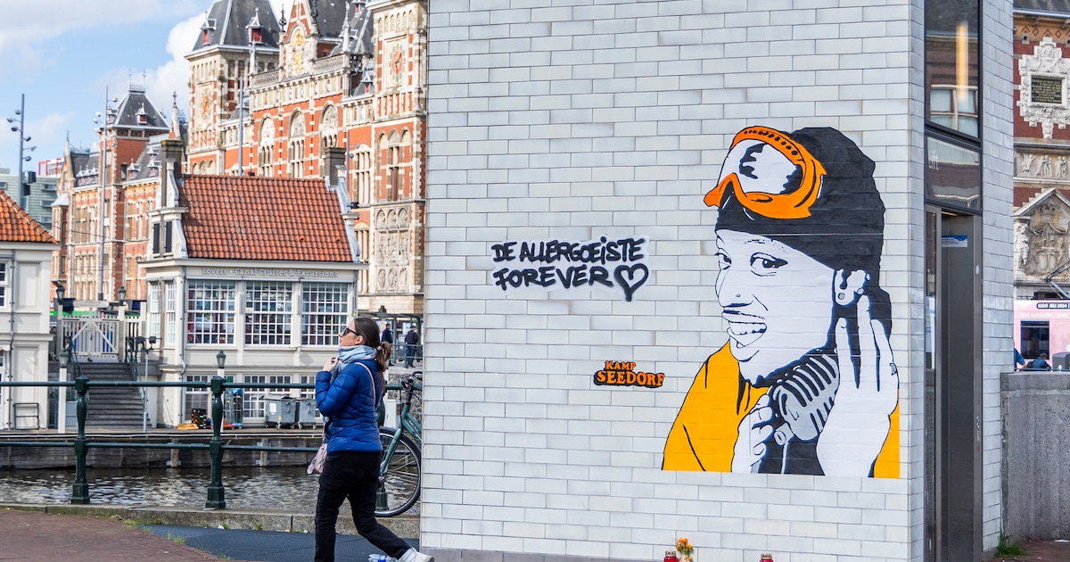 Muurschildering van Def Rhymz op lifthuisje bij Centraal Station: ‘De ...