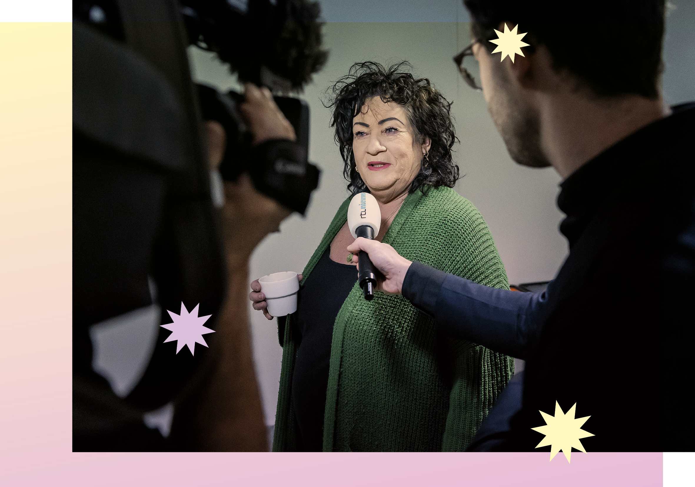 Caroline van der Plas smijt wat koeienstront tegen de muur en ziet wel ...