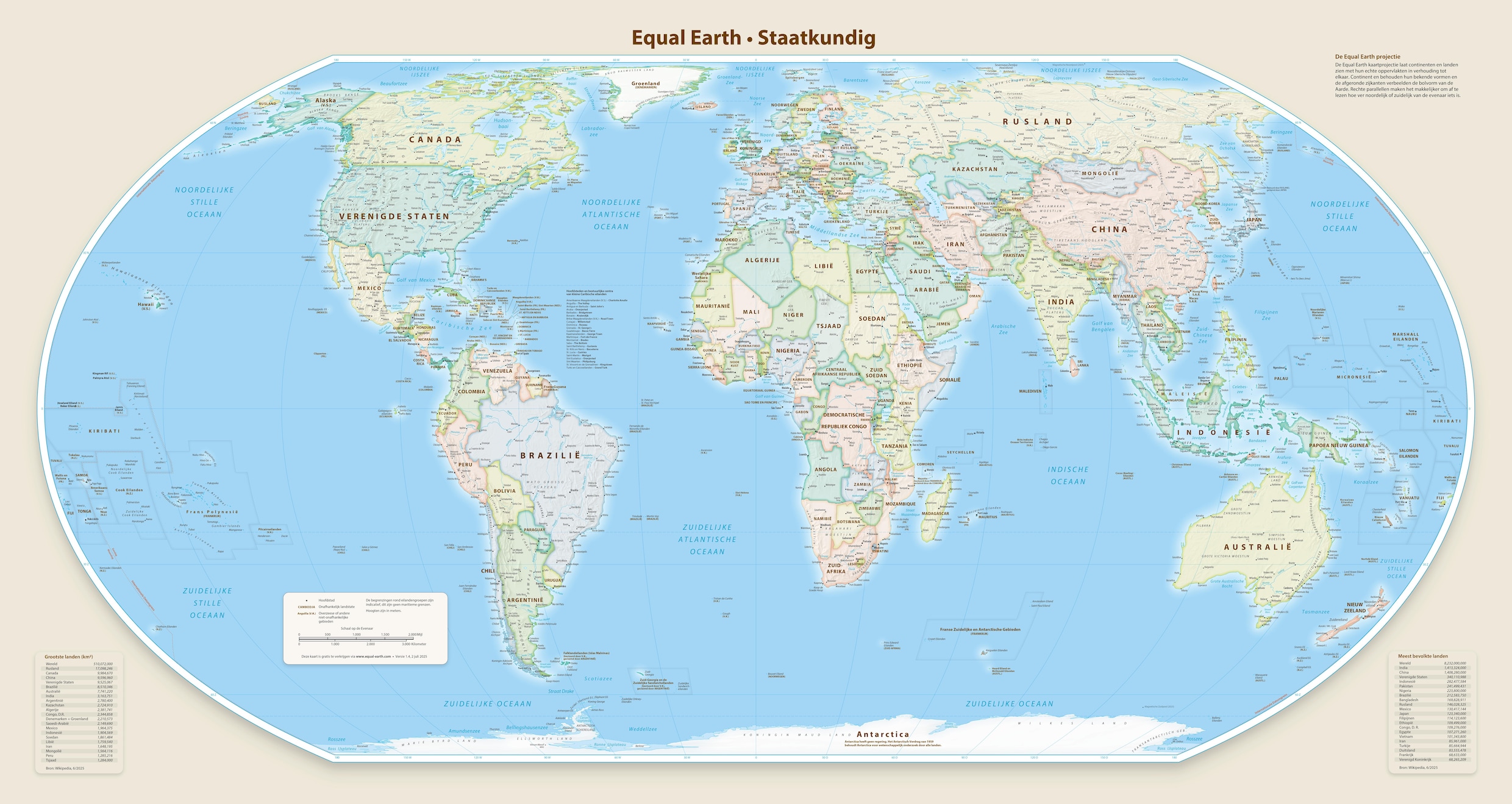 De wereldkaart van Equal Earth geeft wél een eerlijke voorstelling van ...