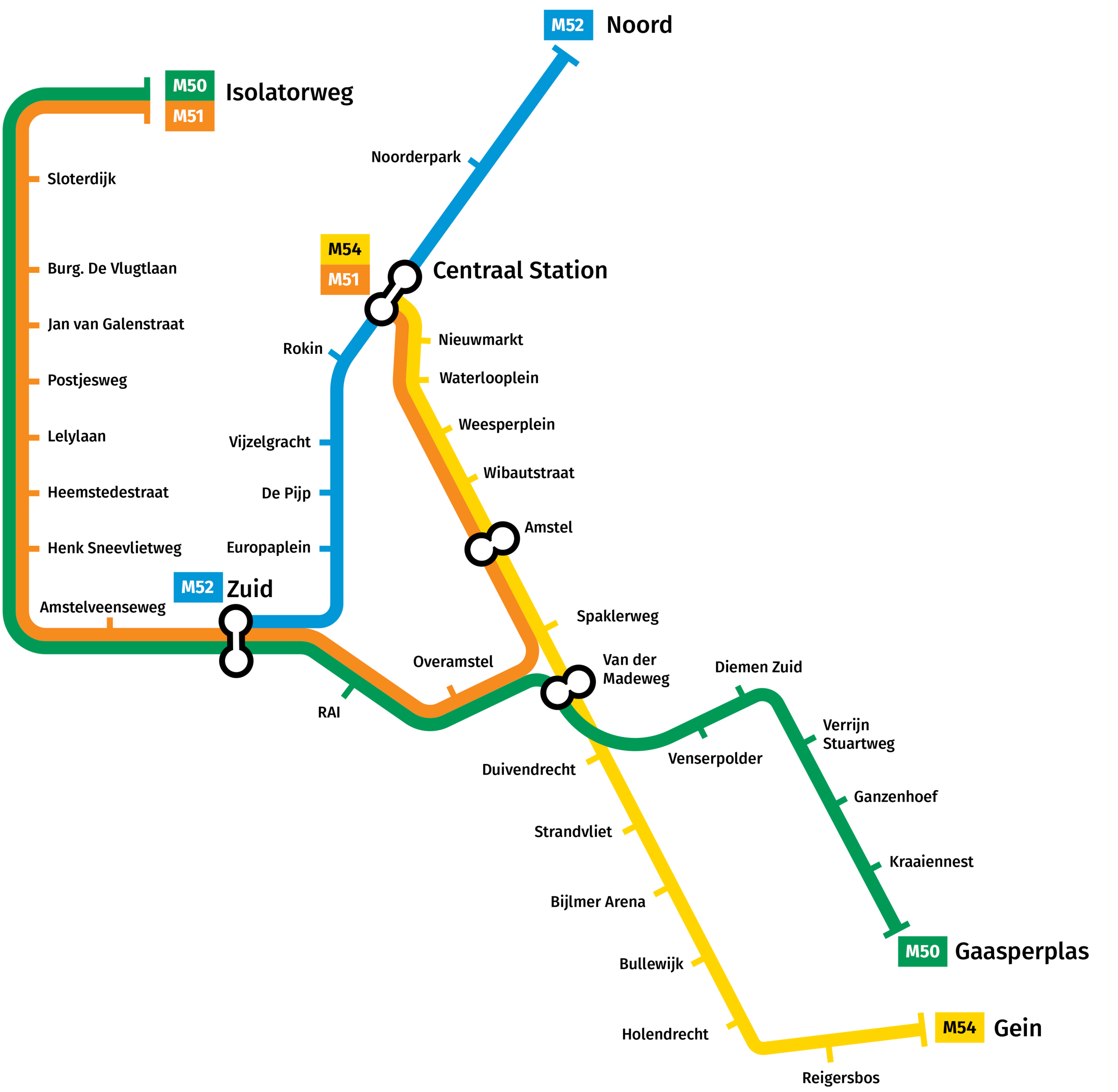 Metronetwerk Amsterdam fors op de schop: minder lijnen over hetzelfde ...