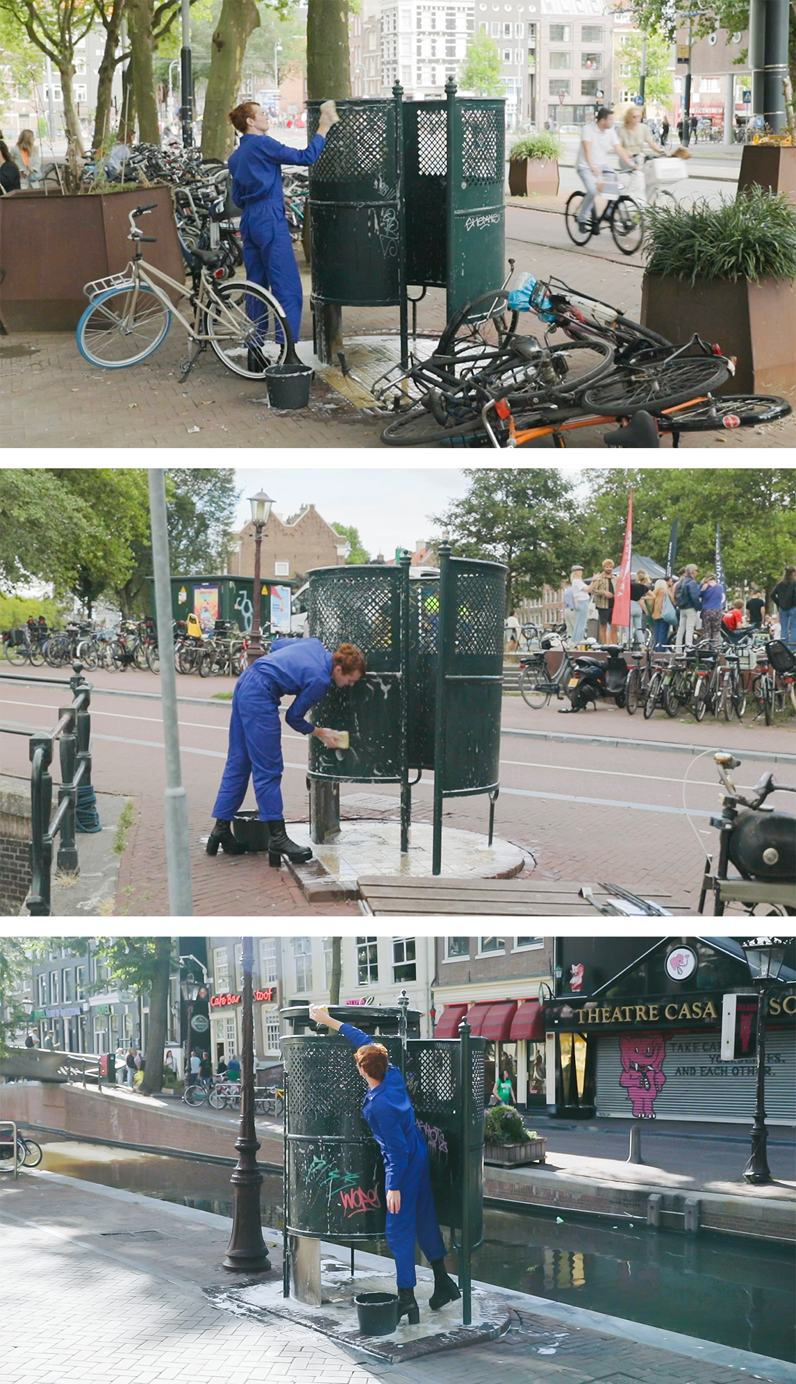 Kunstenaar Leendert Vooijce poetste de 37 plaskrullen van Amsterdam ...